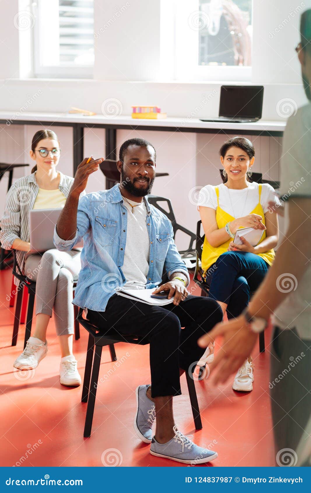 Clever Students Taking Part in Discussion while Being at the Lesson ...