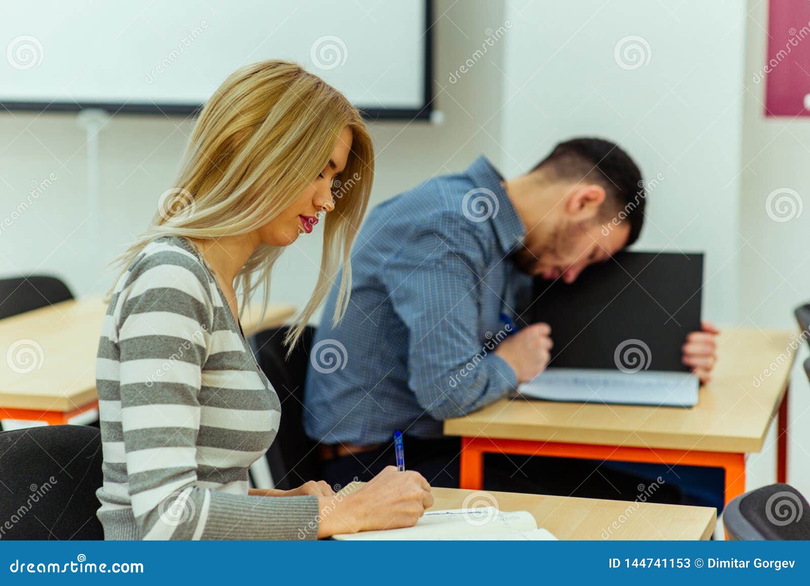 Smart Students Studying and Learning Taking Notes Stock Image - Image ...