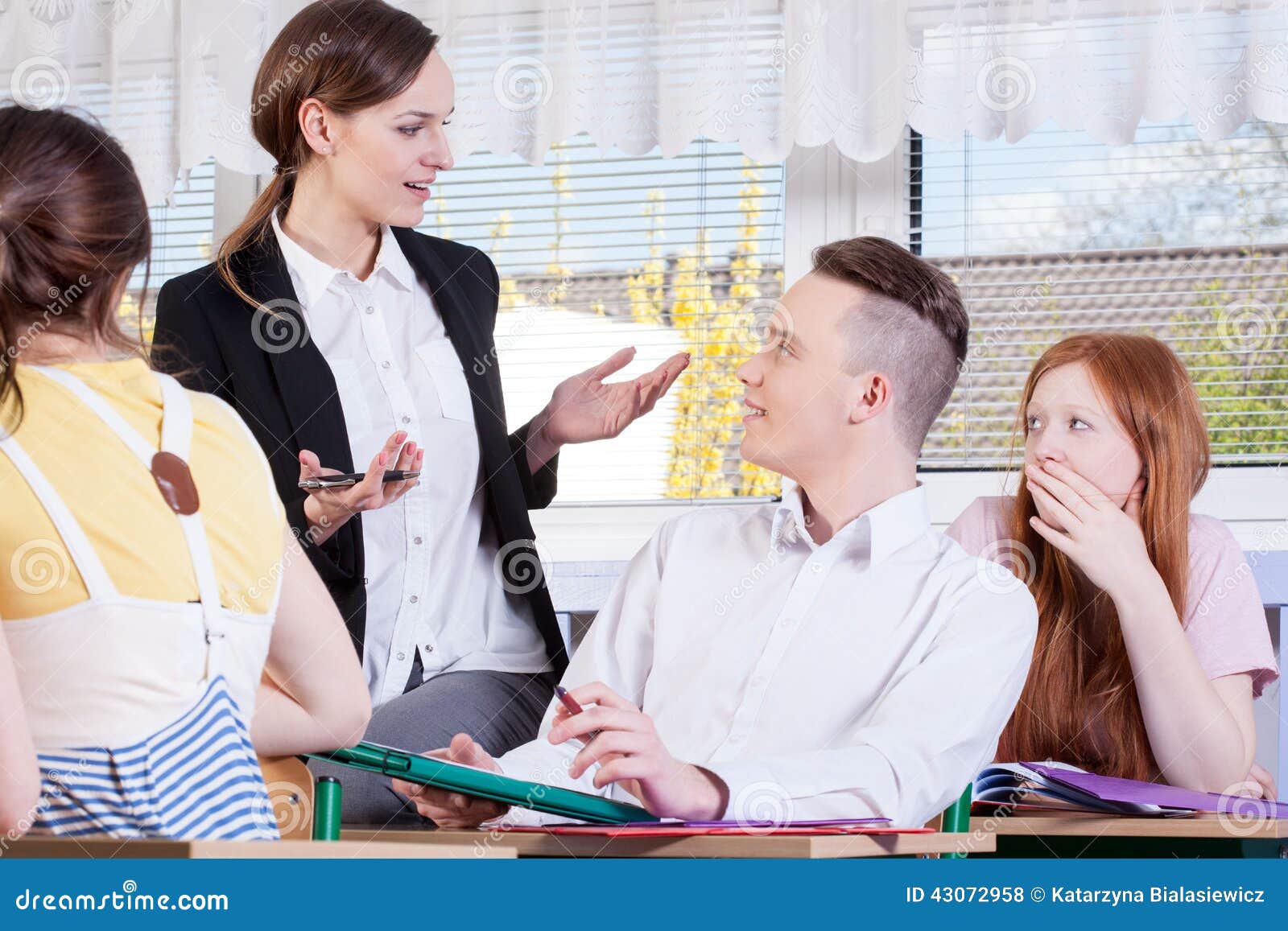 Smart Students and Their Teacher Stock Photo - Image of class, lecture ...