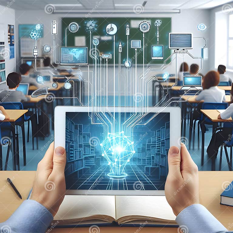 Smart Tablet IPad Learning Connections Ideas Computers Classroom Students Stock Photo - Image of ...