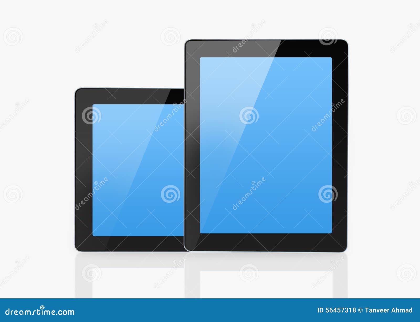 Smart Tablets with Blue Screen Stock Illustration - Illustration of ...