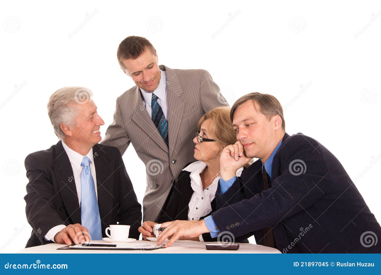 Smart team portrait stock image. Image of coffee, discussions - 21897045