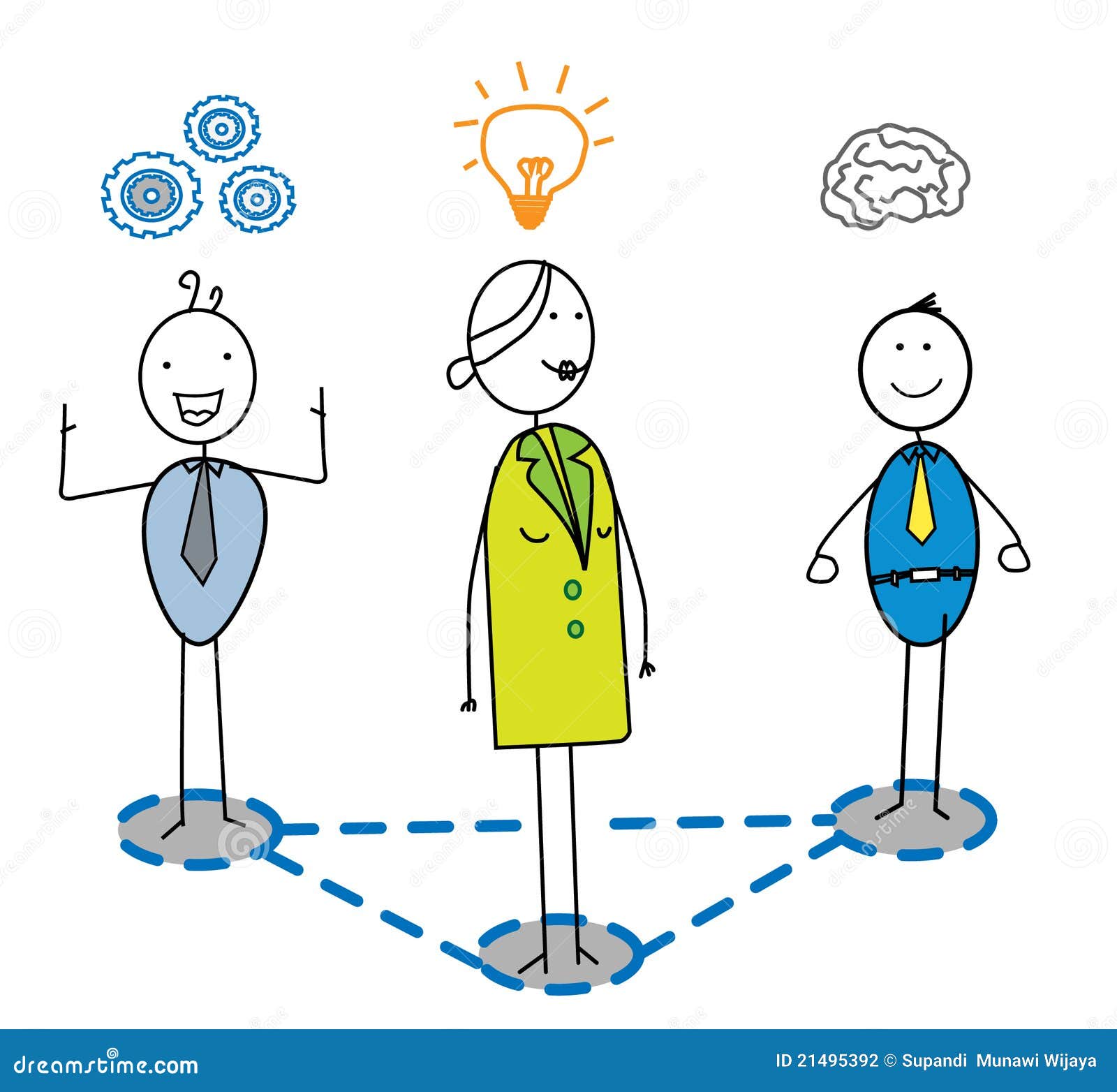 Smart Team with Women Leader Stock Illustration - Illustration of idea ...
