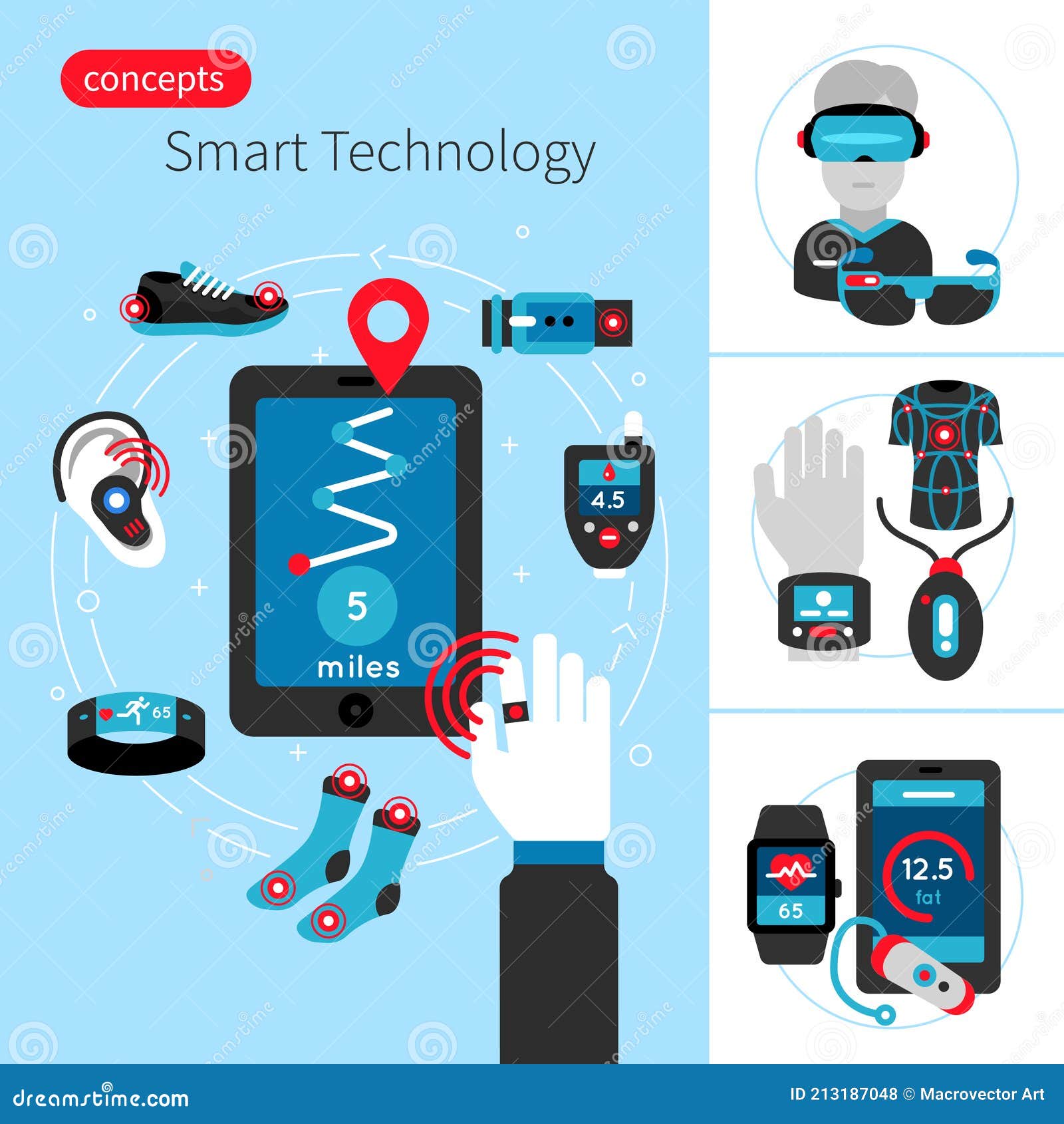 Smart Technology Concept Composition Stock Vector - Illustration of ...