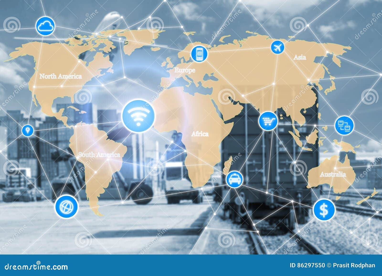 Smart Technology Concept with Global Logistics Partnership for L Stock ...