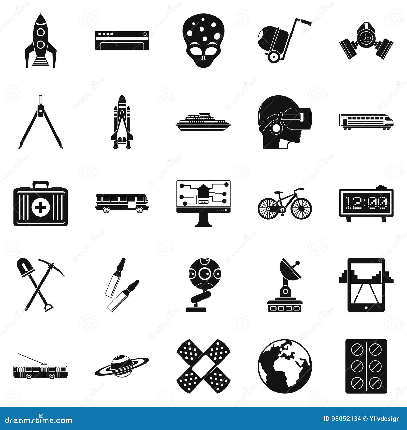 Smart Technology Icons Set, Simple Style Stock Vector - Illustration of ...