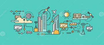 Smart Technology in Infrastructure of the City Stock Vector ...