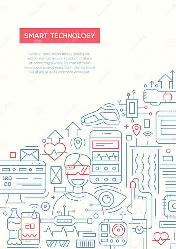 Smart Technology - Line Design Brochure Poster Template A4 Stock Vector ...