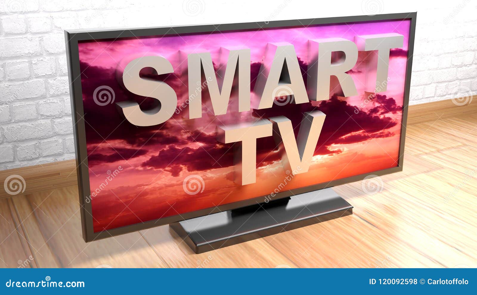 Smart Television - 3D Rendering Stock Illustration - Illustration of ...