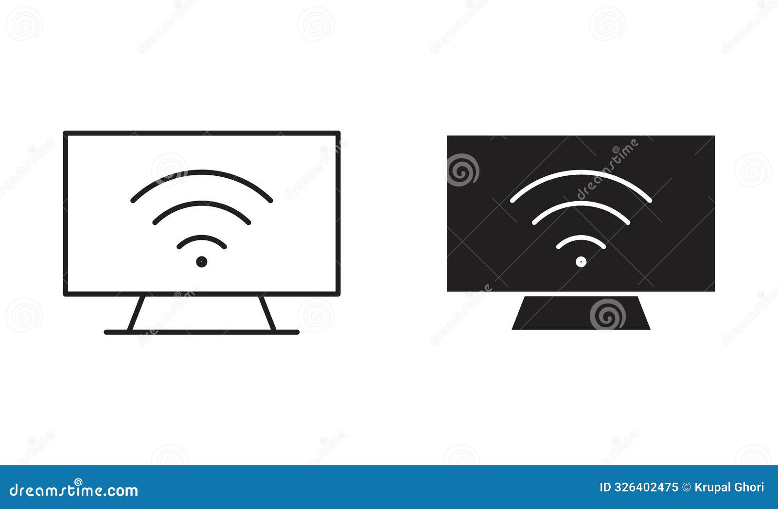 Smart Television Linear Thin Line Icon Graphics. Smart Television ...