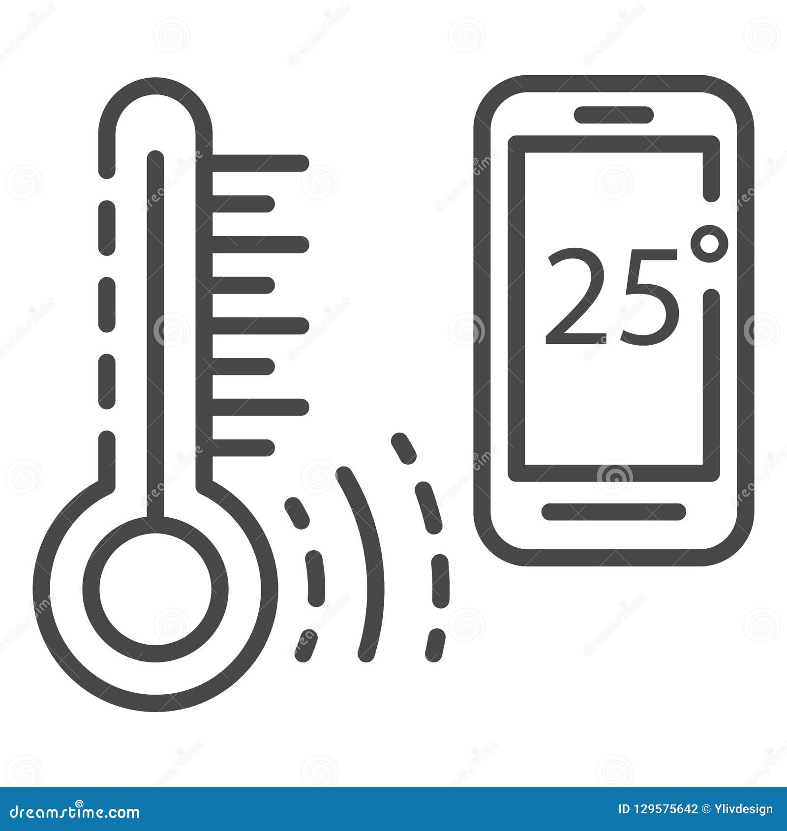 Smart Temperature Control Icon, Outline Style Stock Vector ...