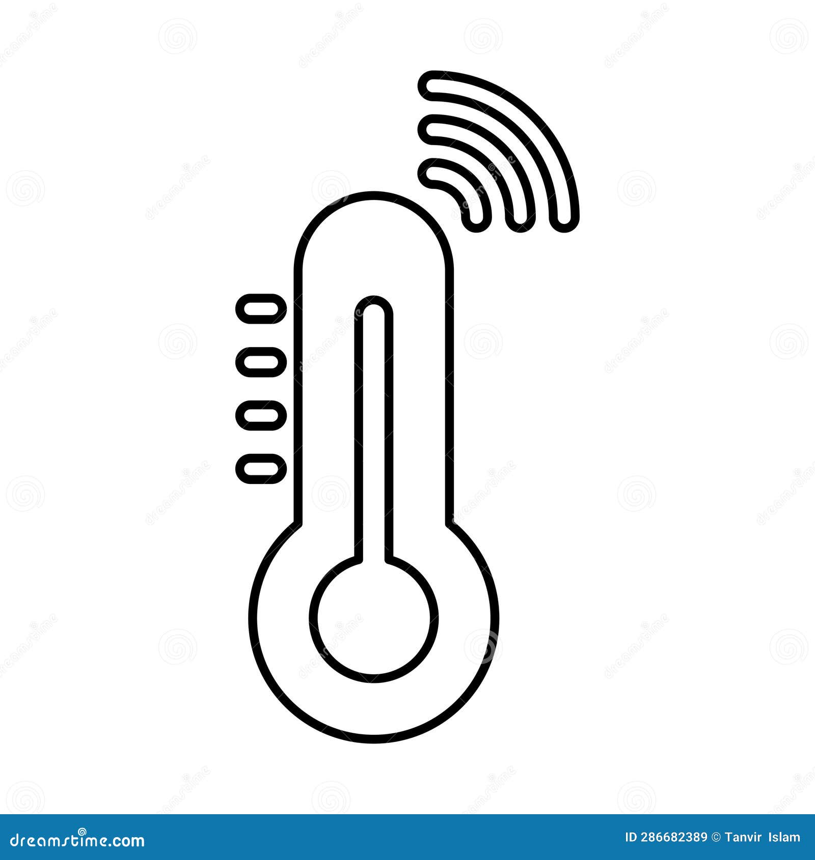Smart Temperature Icon in Outline Style Stock Vector - Illustration of ...