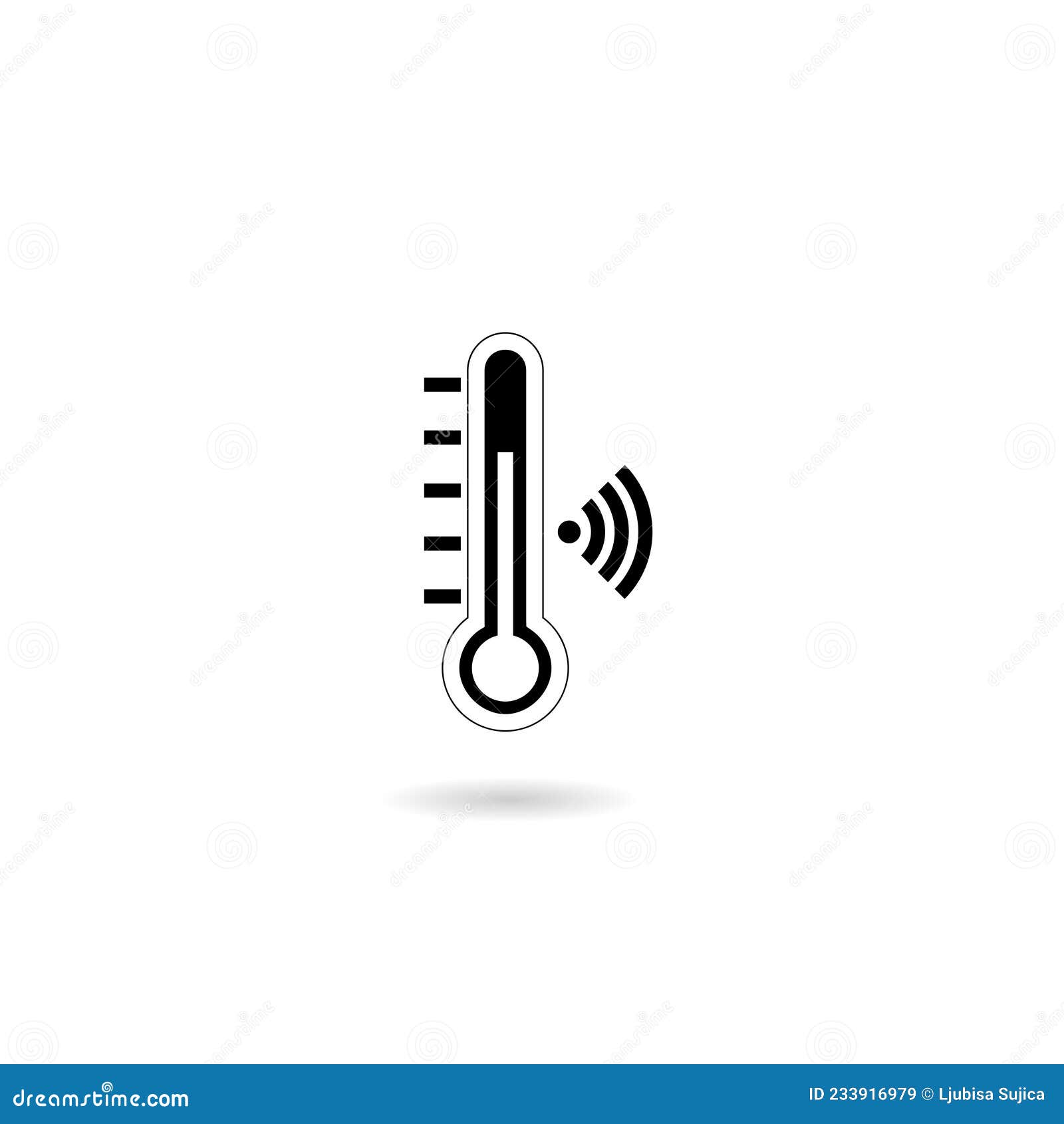 Smart Temperature Icon with Shadow Isolated on White Background Stock ...