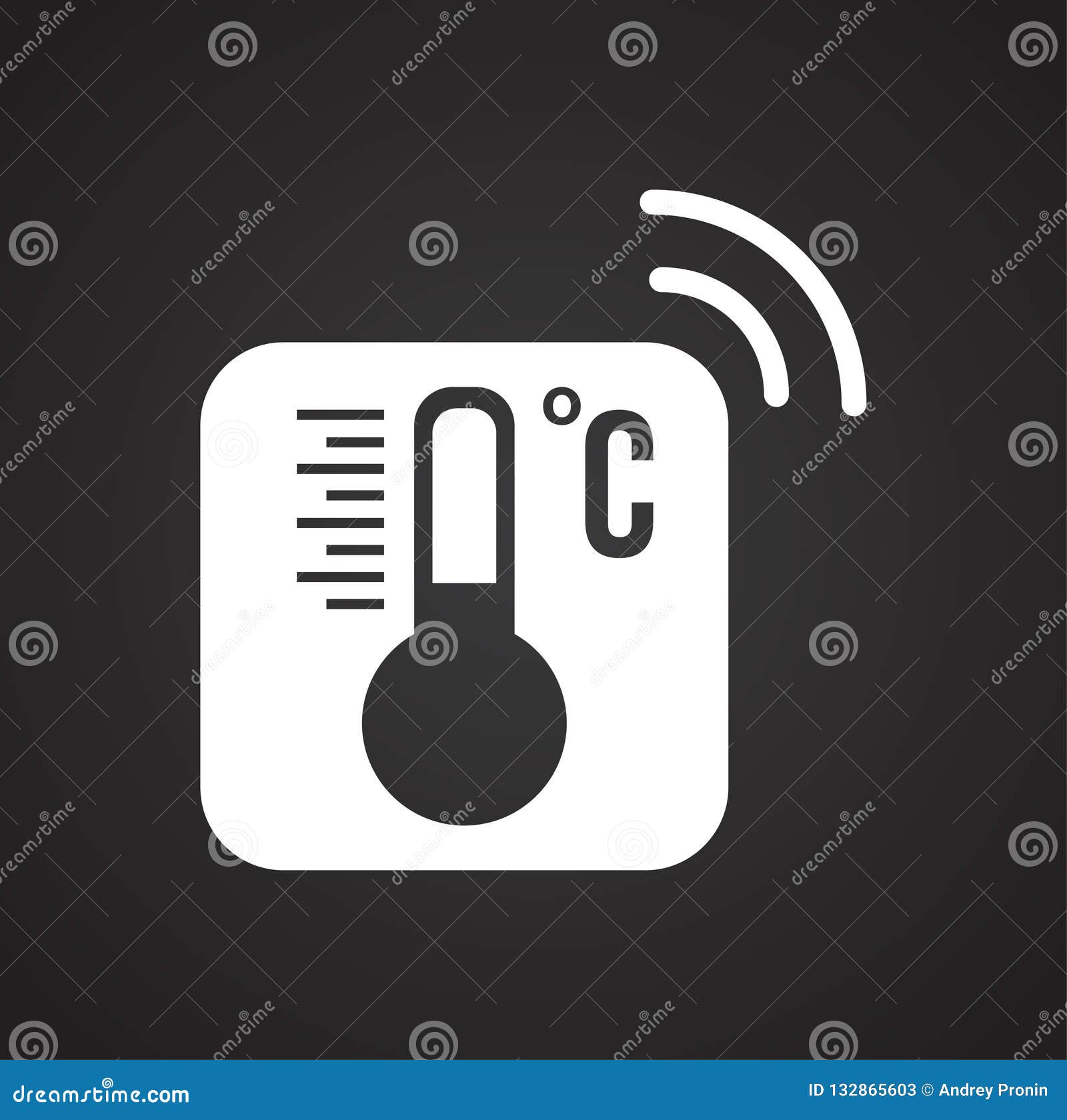 Smart Temperature Sensor Icon on White Background for Graphic and Web ...