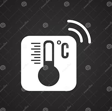 Smart Temperature Sensor Icon on White Background for Graphic and Web ...