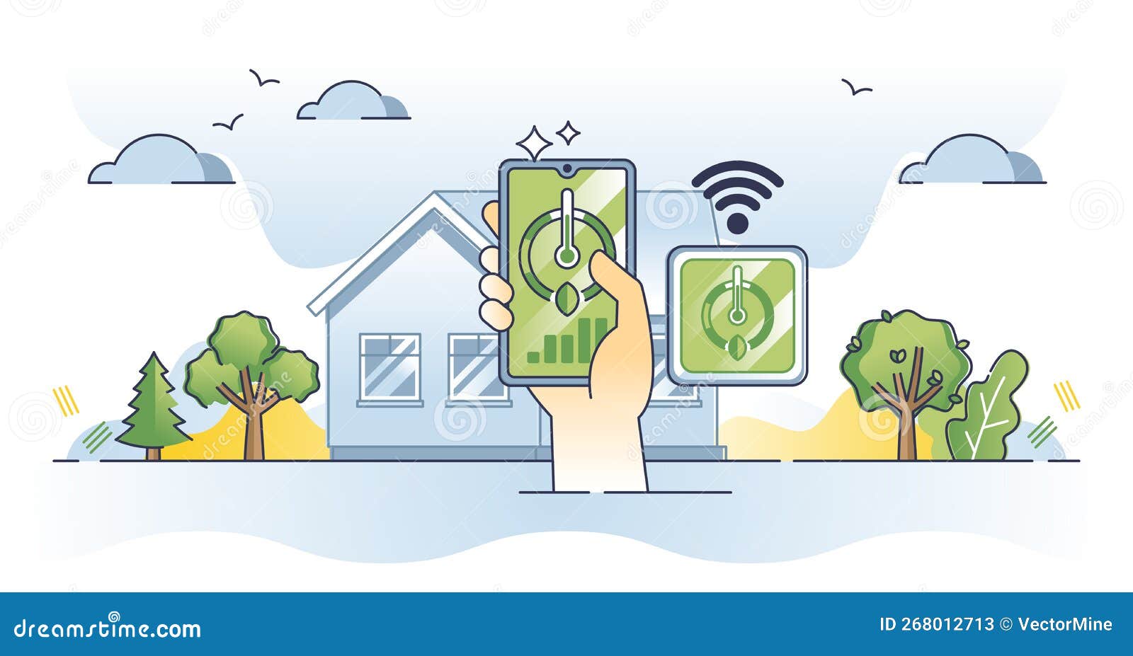 Smart Thermostat and Distant Heating Temperature Regulator Outline ...