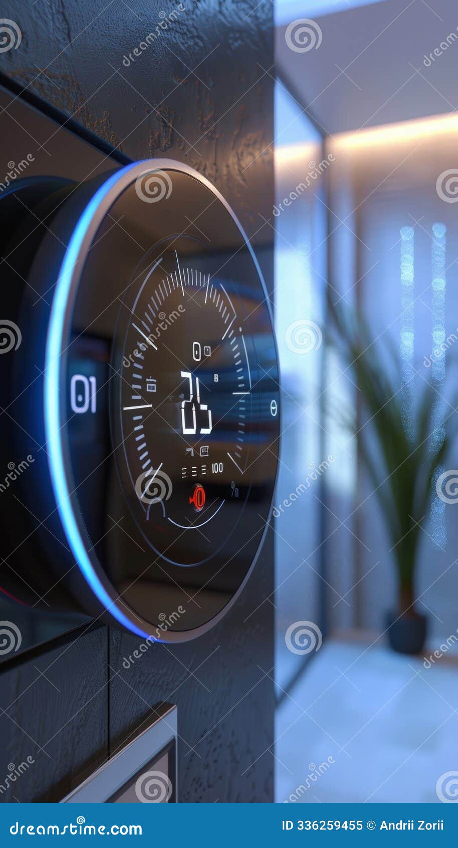 Smart Thermostat with Energy Efficient System Display for Modern Home ...