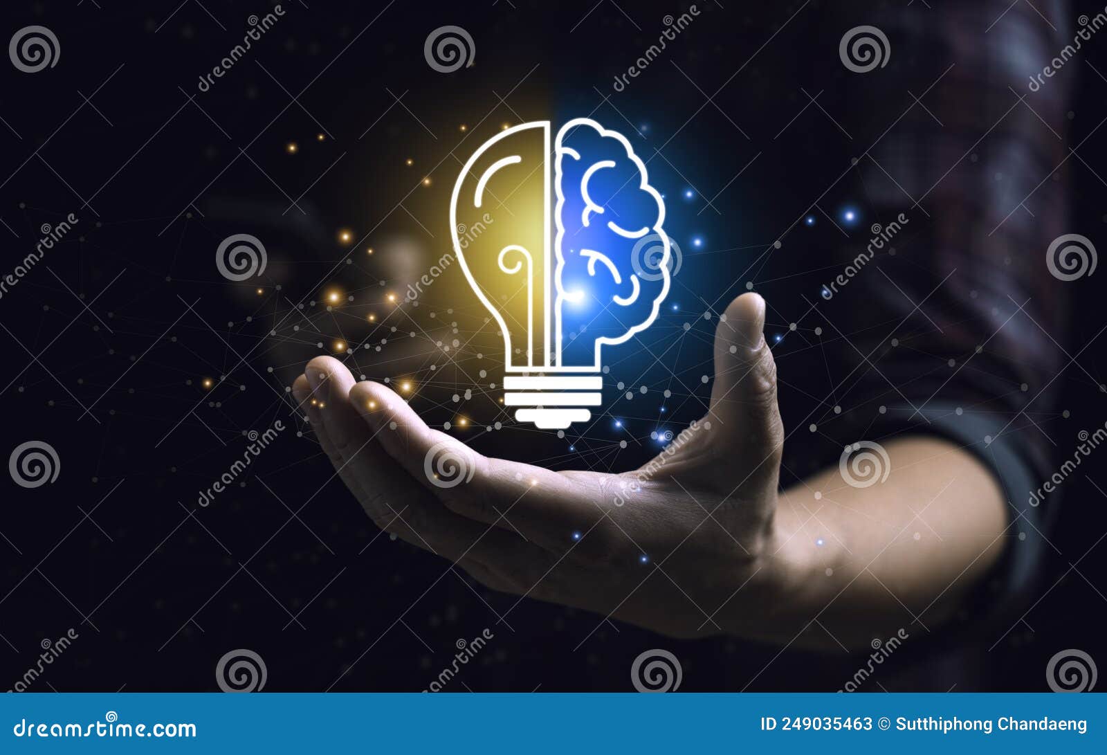 Smart Thinking Idea and Inspiration Innovation Concept. Businessman ...