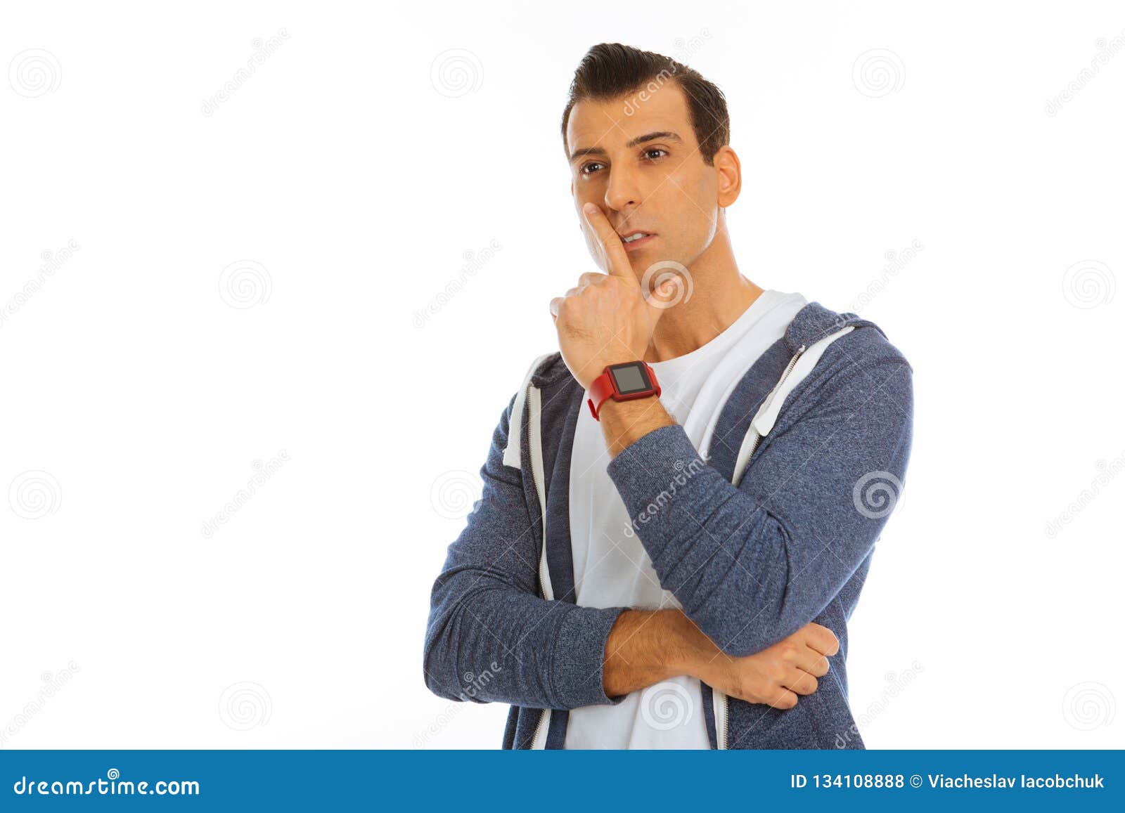 Smart Thoughtful Man Looking for a Solution Stock Photo - Image of ...