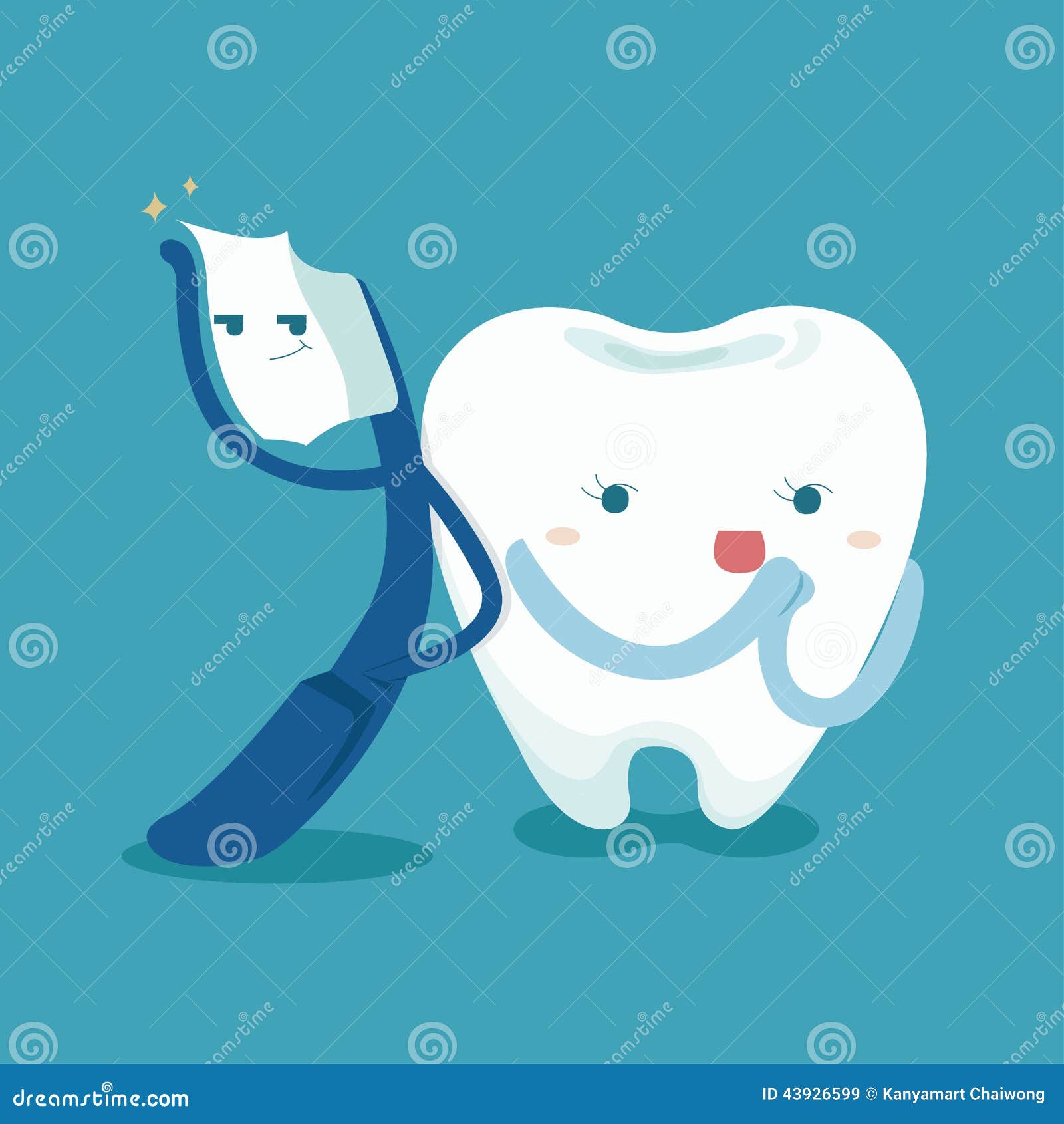 Smart Toothbrush and Cute Tooth Stock Vector - Illustration of ...