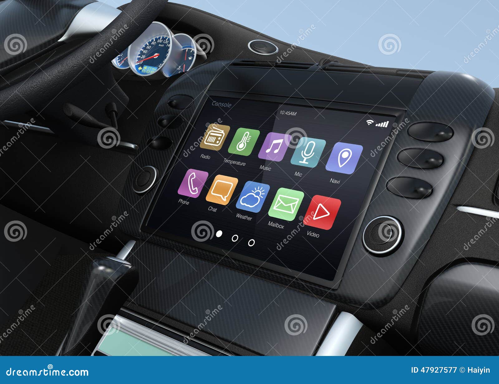 Smart Touch Screen Multimedia System for Automobile Stock Image - Image ...