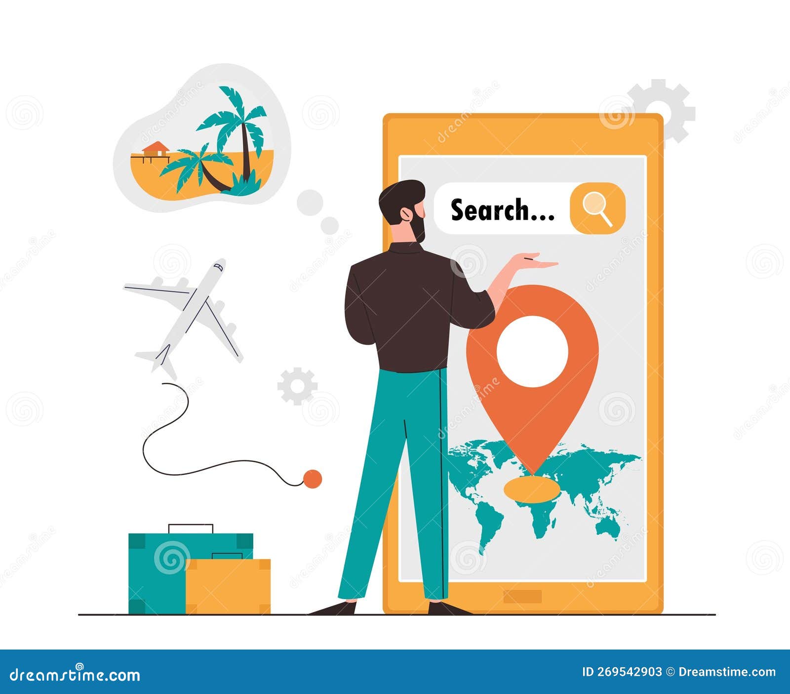 Smart tourism system stock vector. Illustration of travel - 269542903