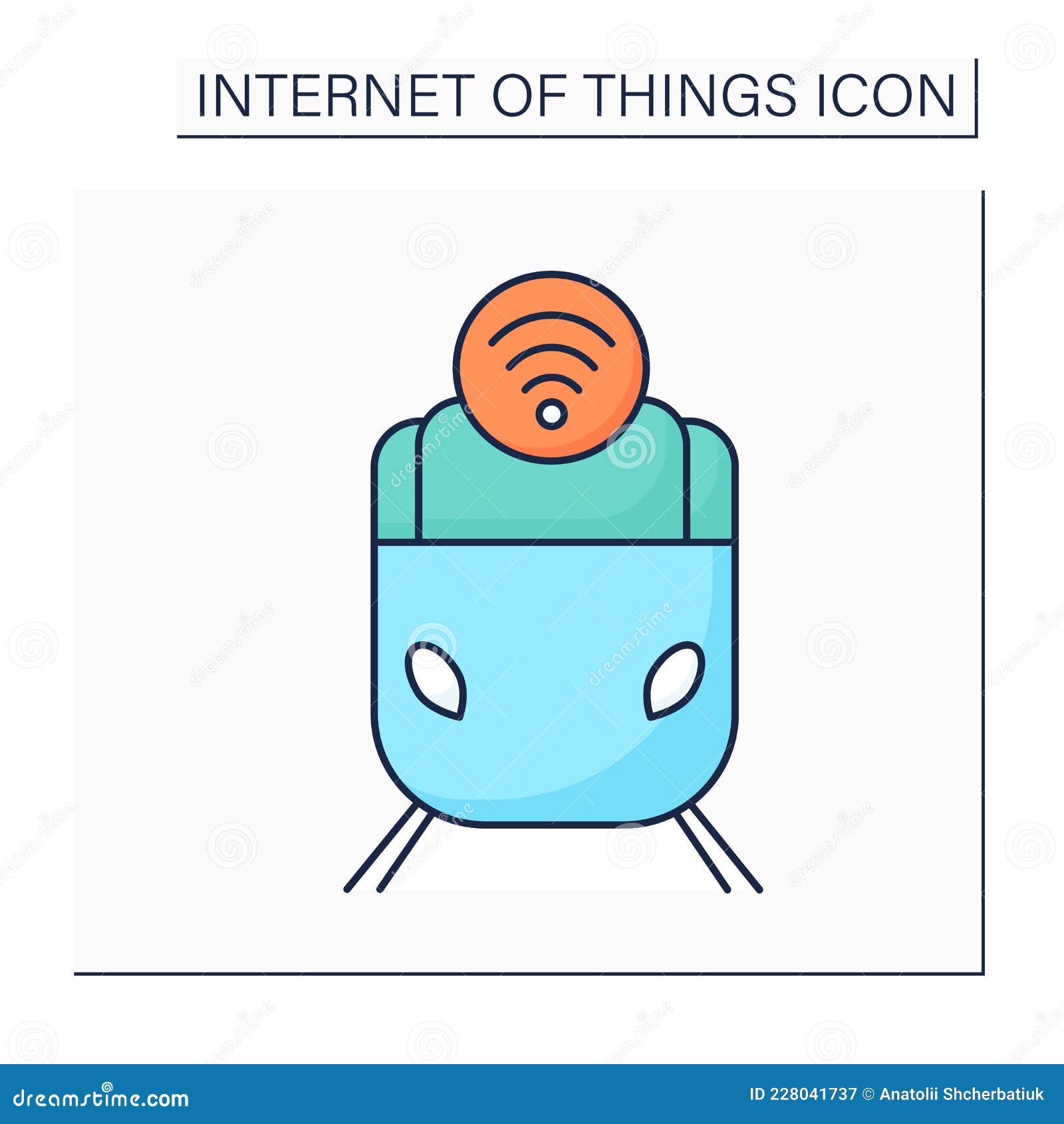 Smart train color icon stock vector. Illustration of transportation ...