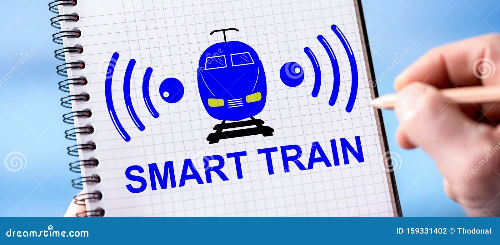 Smart Train Concept on a Notepad Stock Photo - Image of transport ...