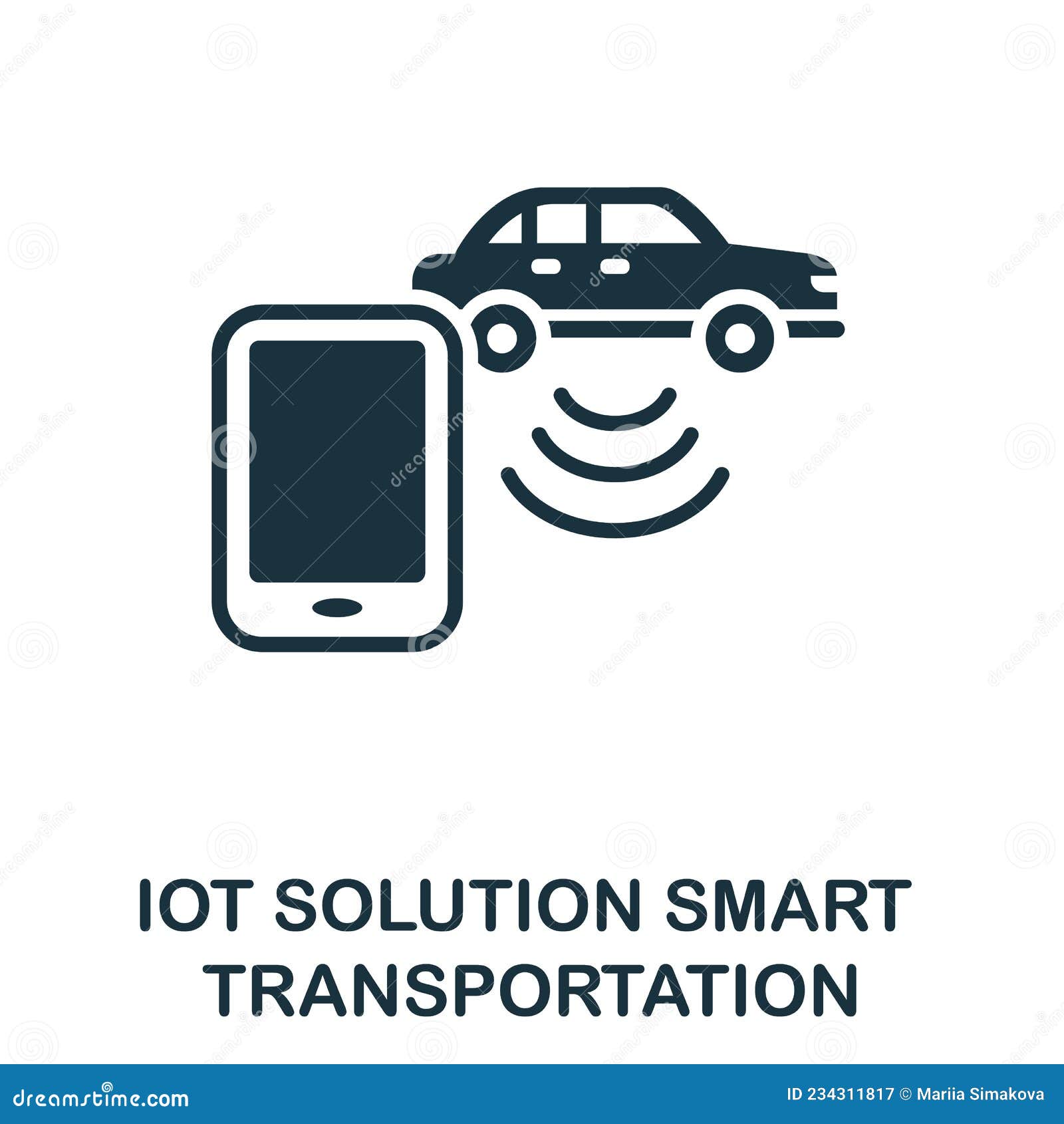 Smart Transportation Icon. Monochrome Sign from Iot Solution Collection ...