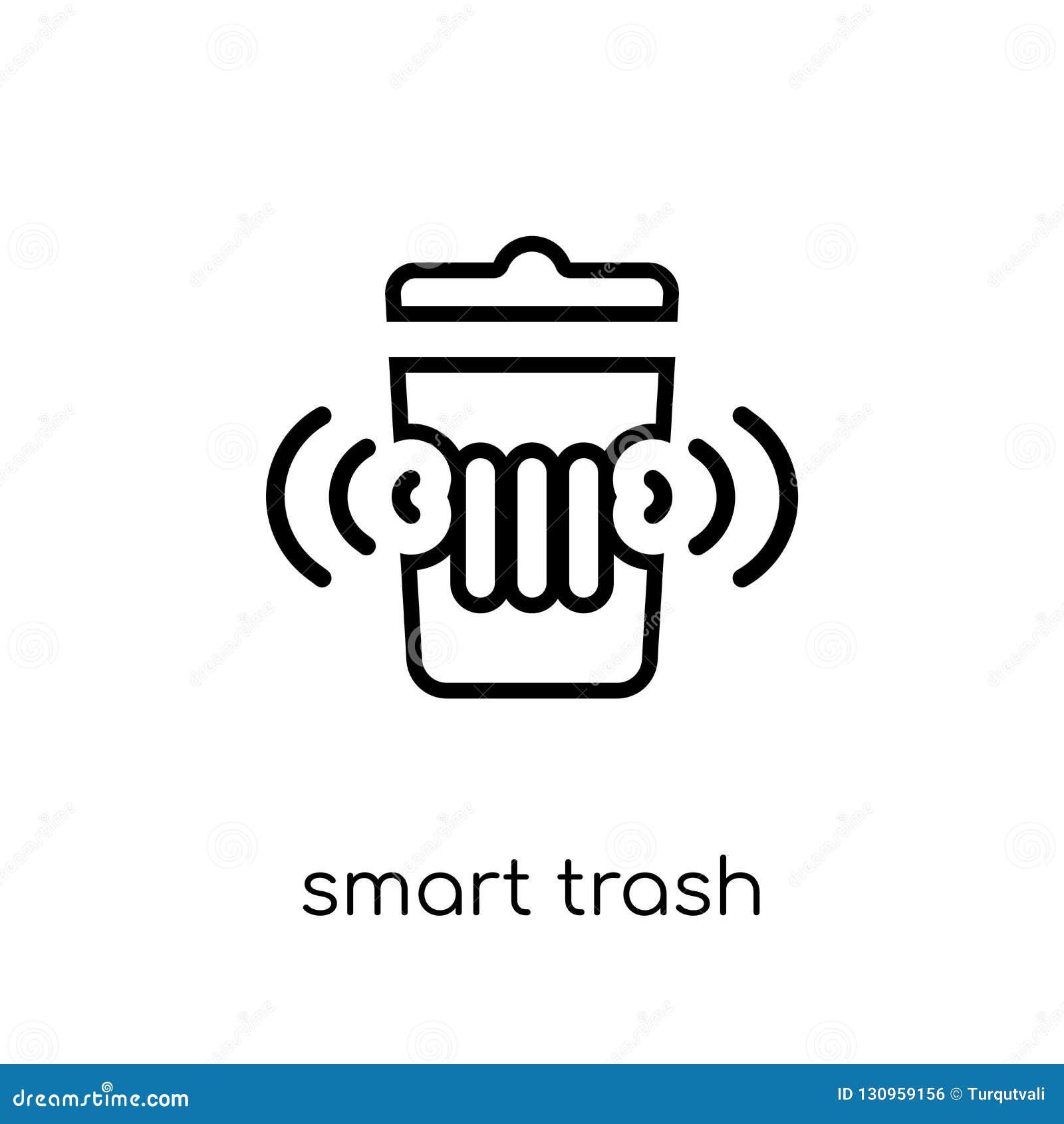 Smart Trash Icon. Trendy Modern Flat Linear Vector Smart Trash I Stock ...