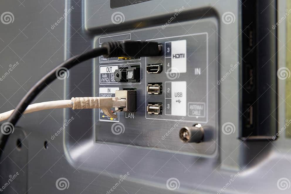 Smart TV Audio Input and Output Connections (Optical) Stock Photo ...