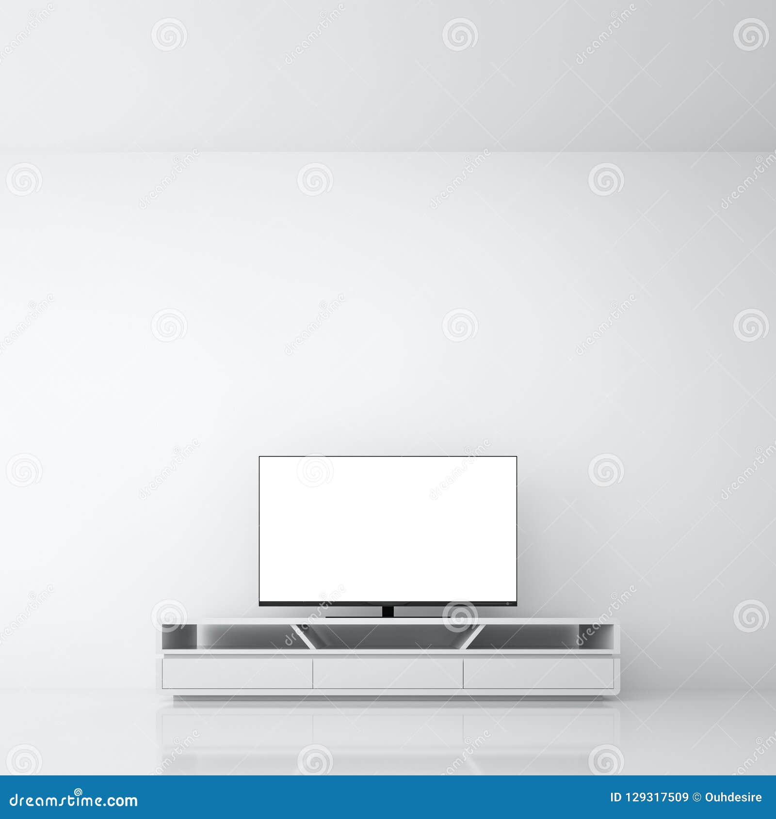 Smart TV with blank screen stock illustration. Illustration of ...