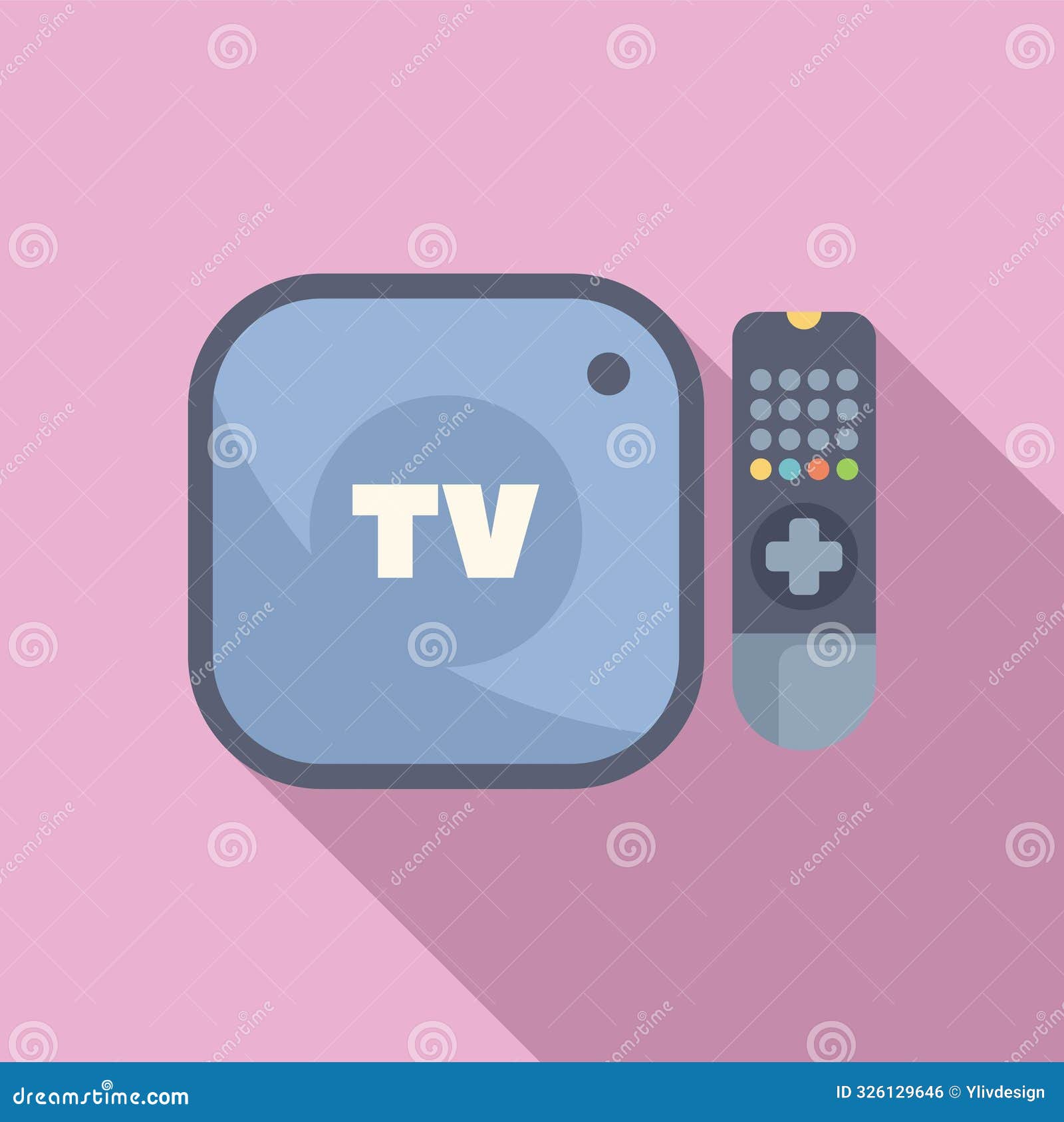 Smart Tv Box with Remote Control for Streaming Services Stock Vector ...