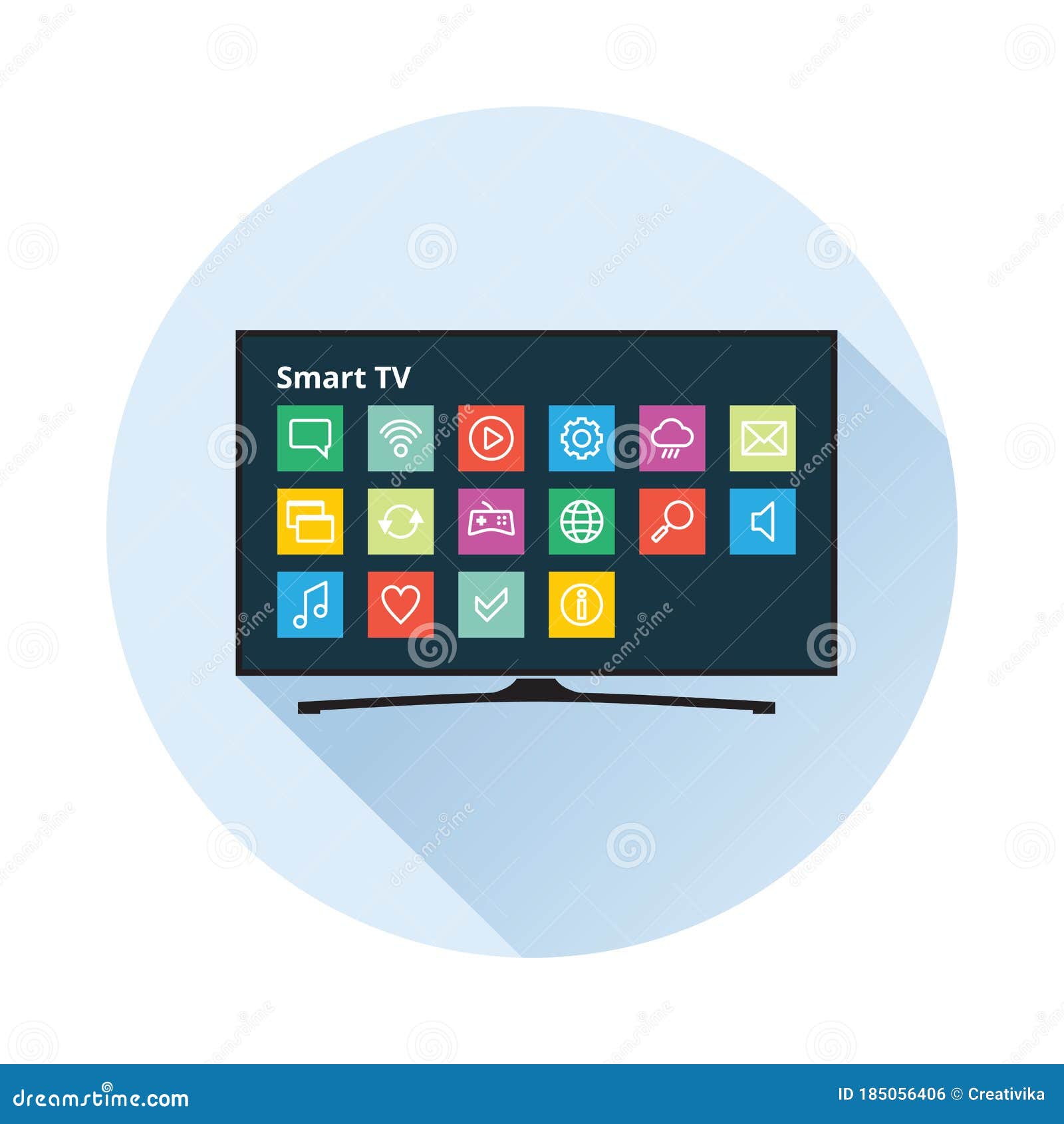 Smart TV Icon stock vector. Illustration of modern, shadow - 185056406