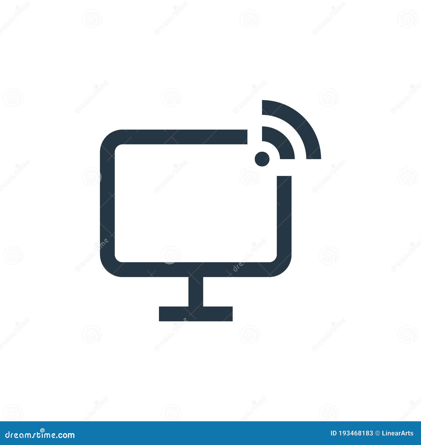 Smart Tv Icon Vector from Internet of Things Concept. Thin Line ...