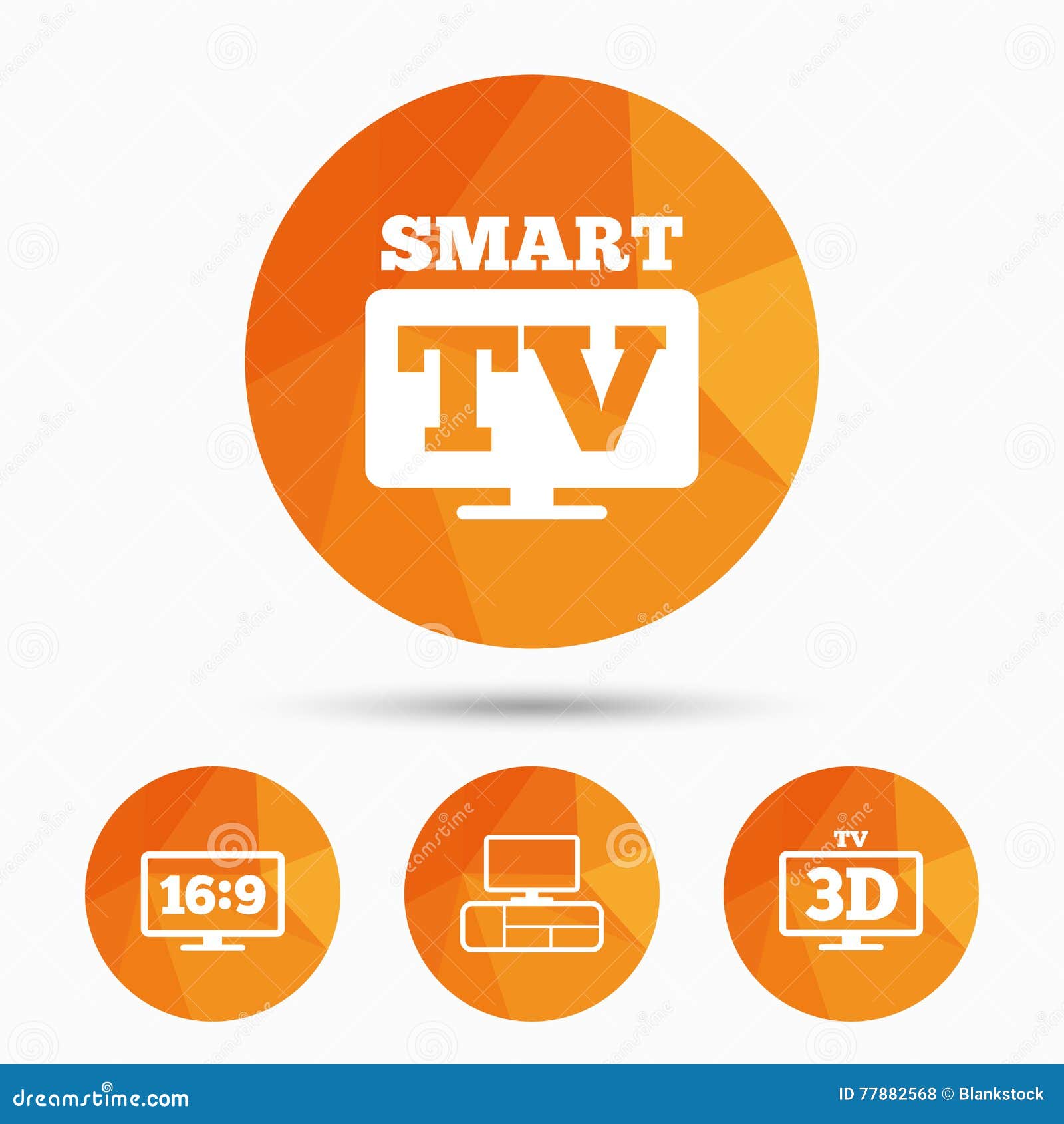 Smart TV Mode Icon. 3D Television Symbol. Stock Vector - Illustration ...
