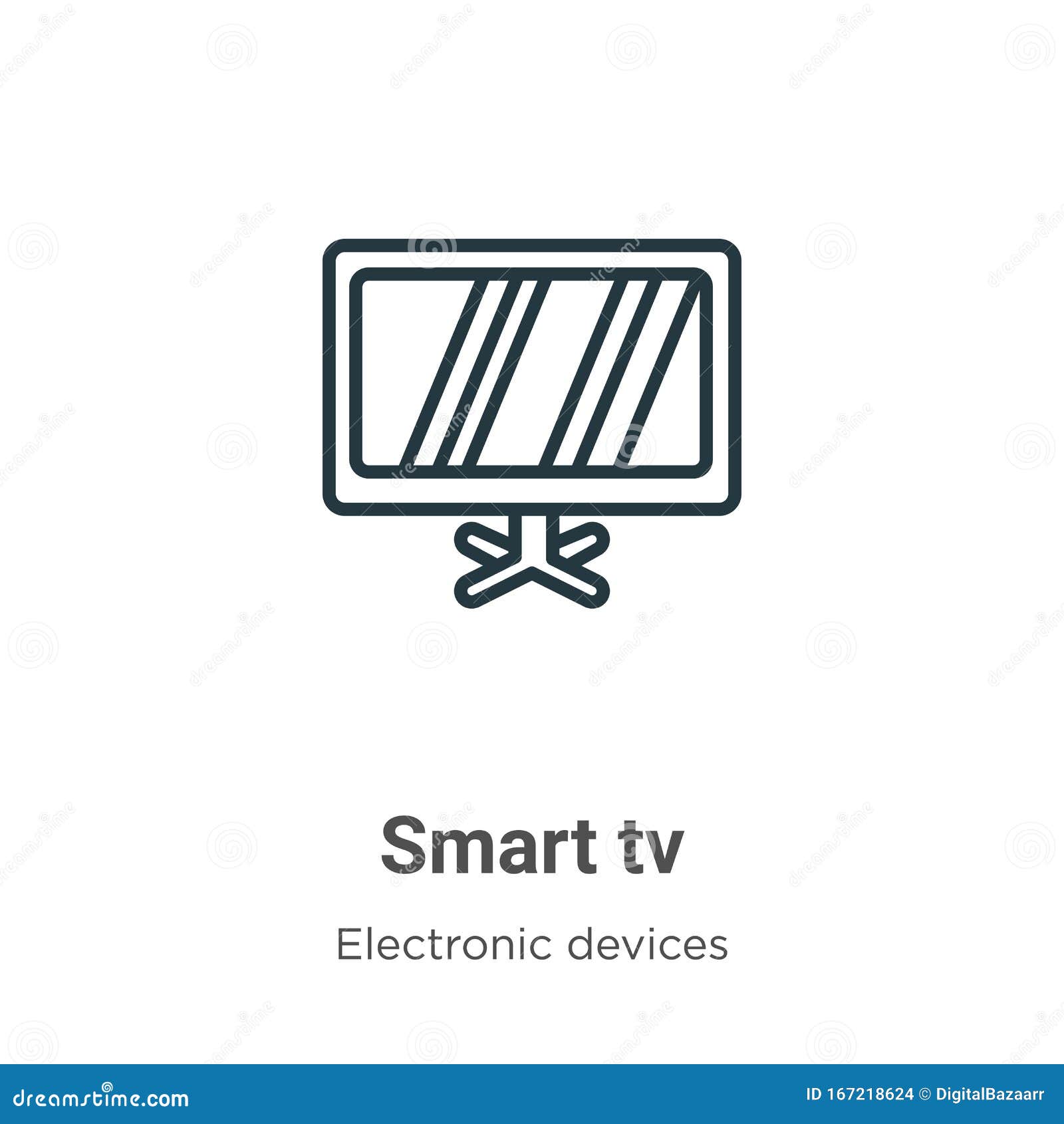 Smart Tv Outline Vector Icon. Thin Line Black Smart Tv Icon, Flat ...