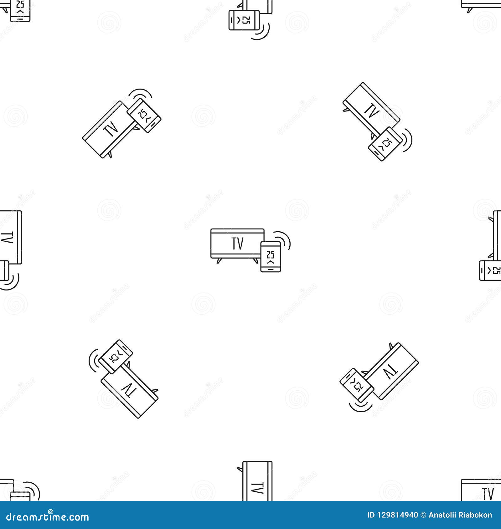 Smart Tv Pattern Seamless Vector Stock Vector - Illustration of ...