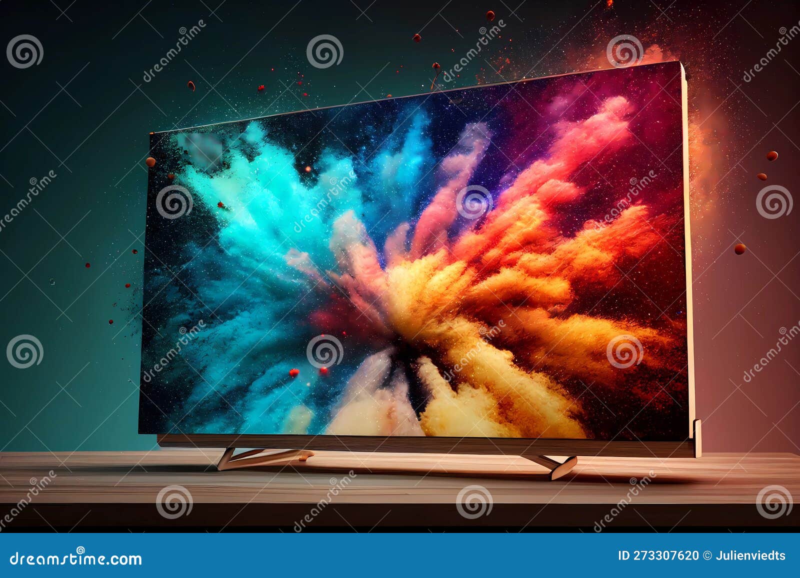 Smart Tv Screen Front with Led Backlights. Generative Ai Stock ...