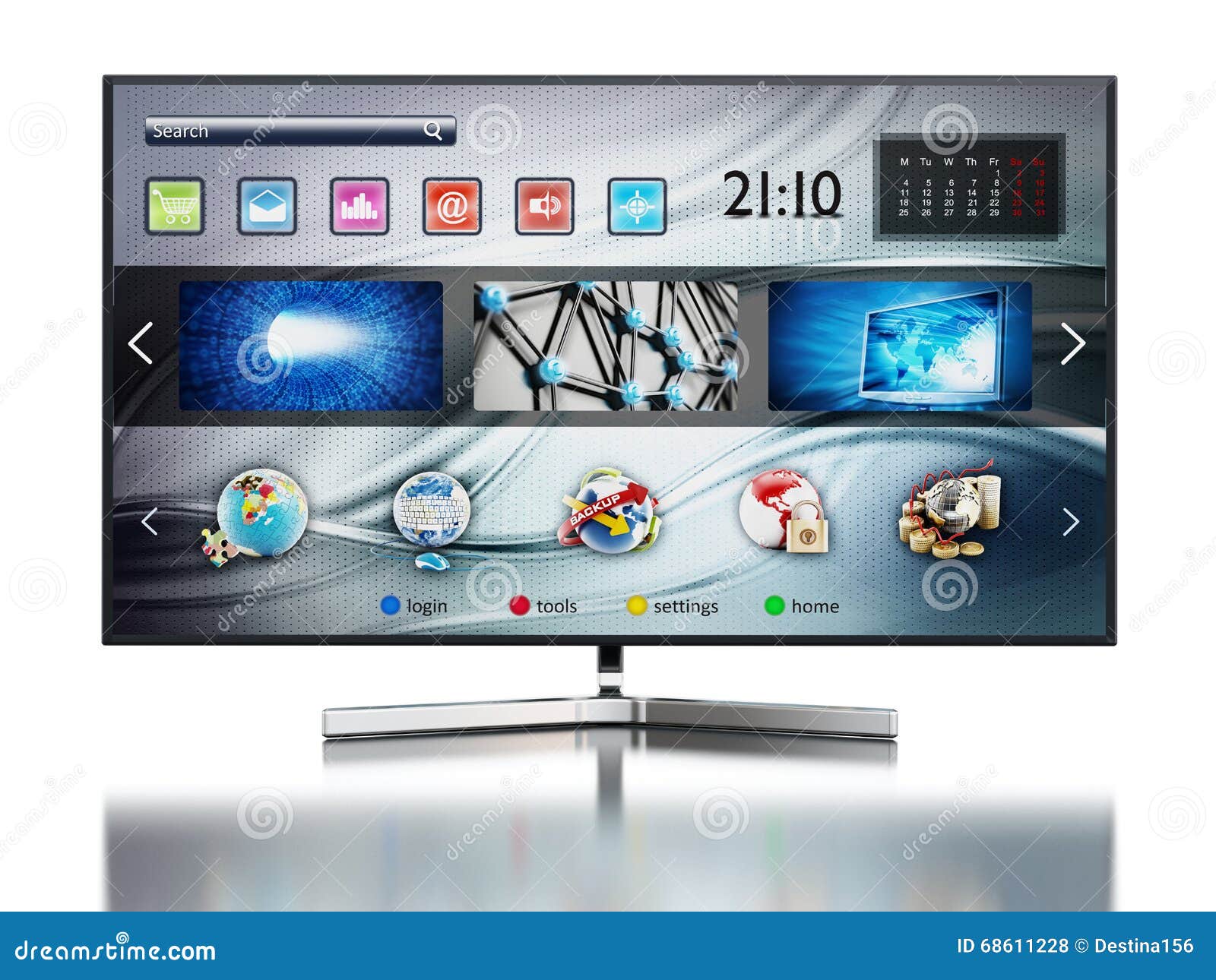 Smart TV Showing Main Screen Stock Illustration - Illustration of ...