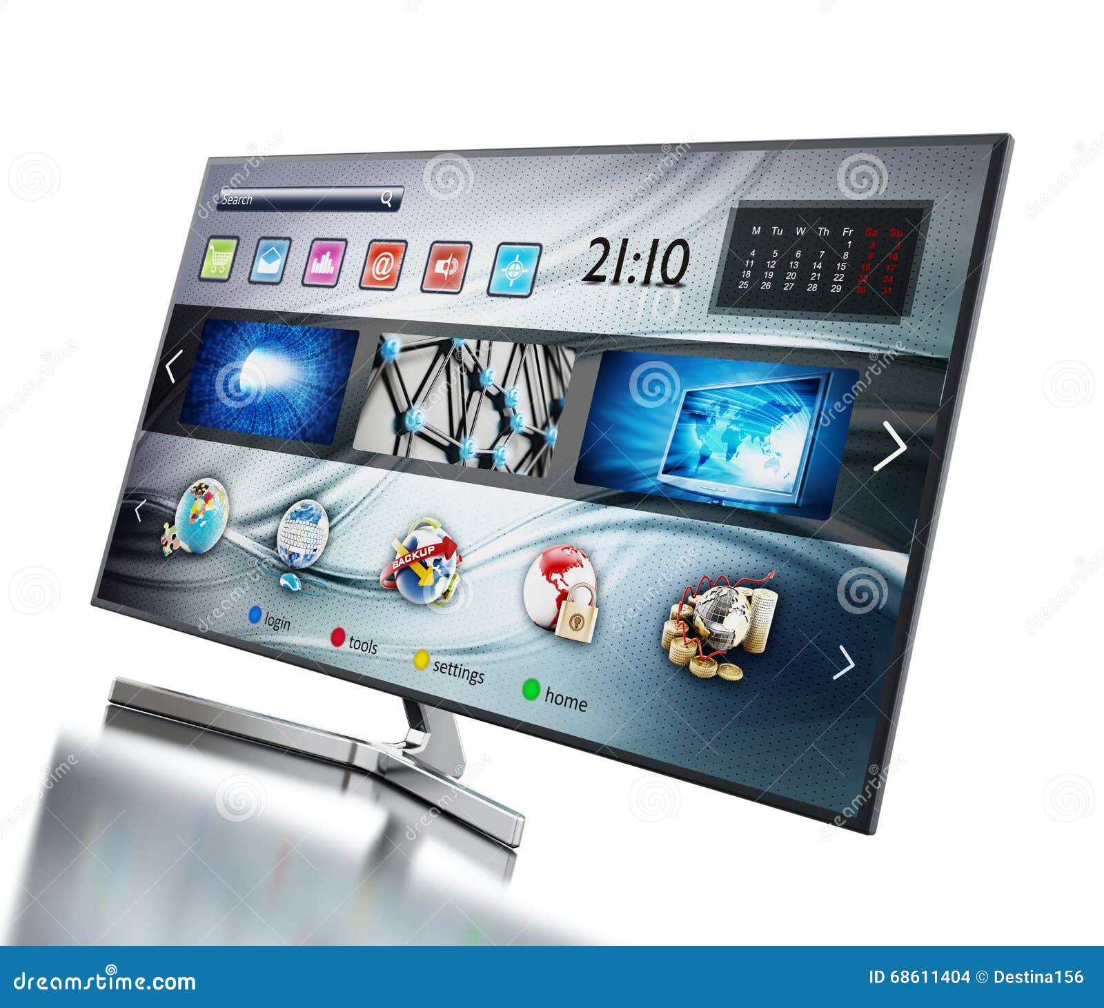 Smart TV Showing Main Screen Stock Illustration - Illustration of ...