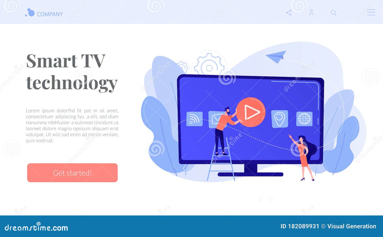 Smart TV Technology Concept Vector Illustration. | CartoonDealer.com ...
