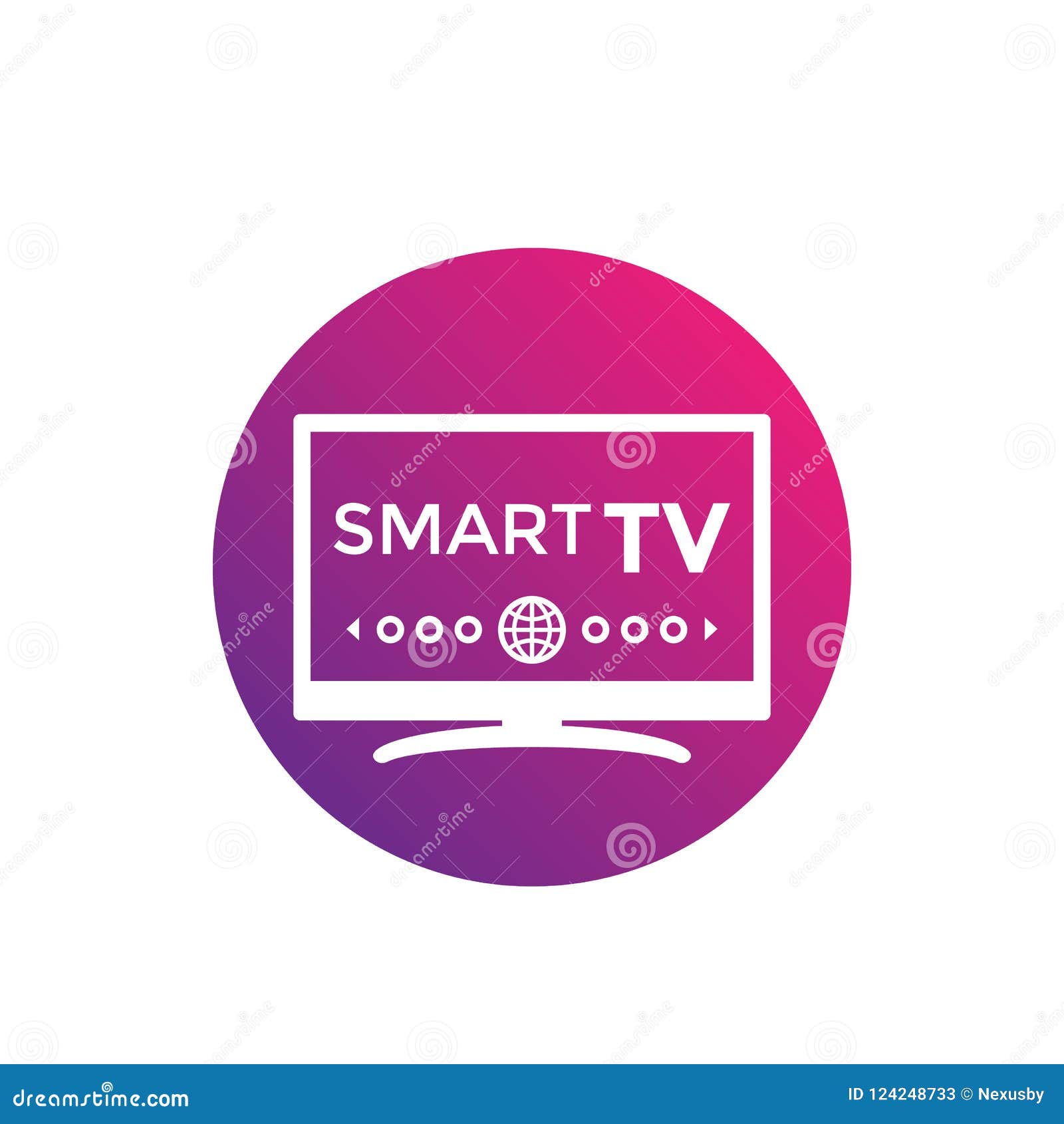 Smart tv vector icon stock vector. Illustration of white - 124248733
