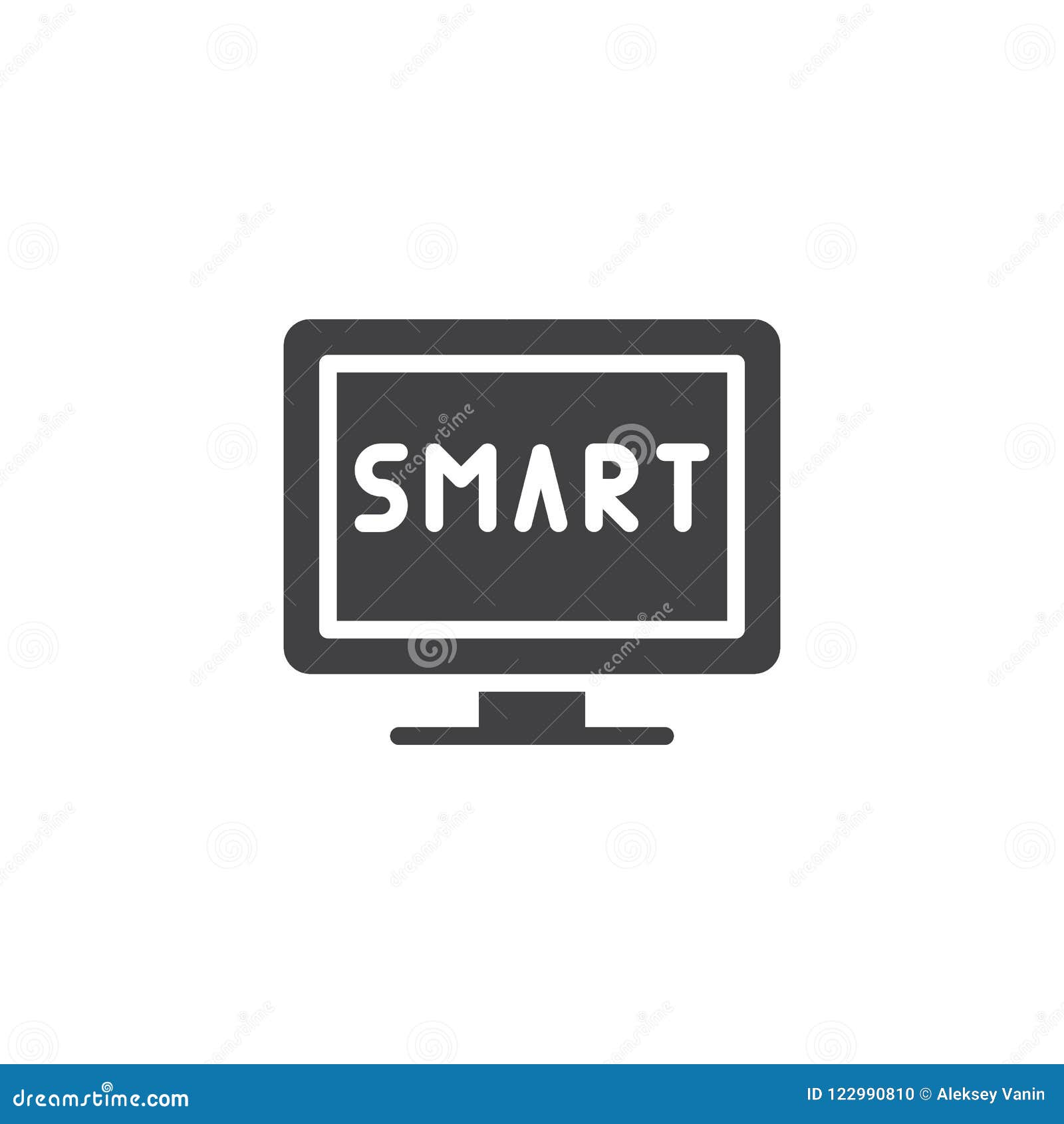 Smart TV vector icon stock vector. Illustration of flat - 122990810