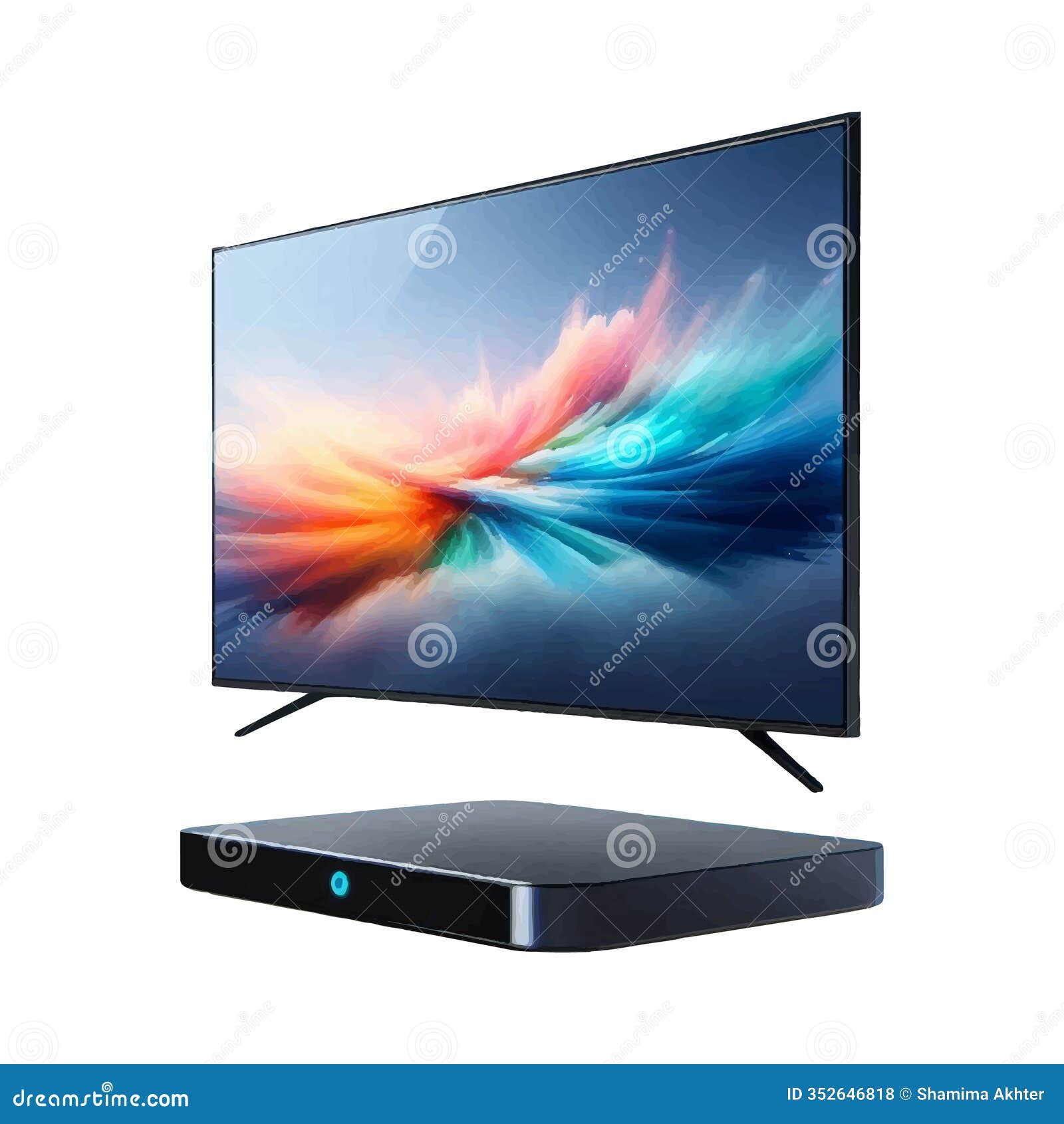 A Smart TV with a White Background Stock Illustration - Illustration of ...