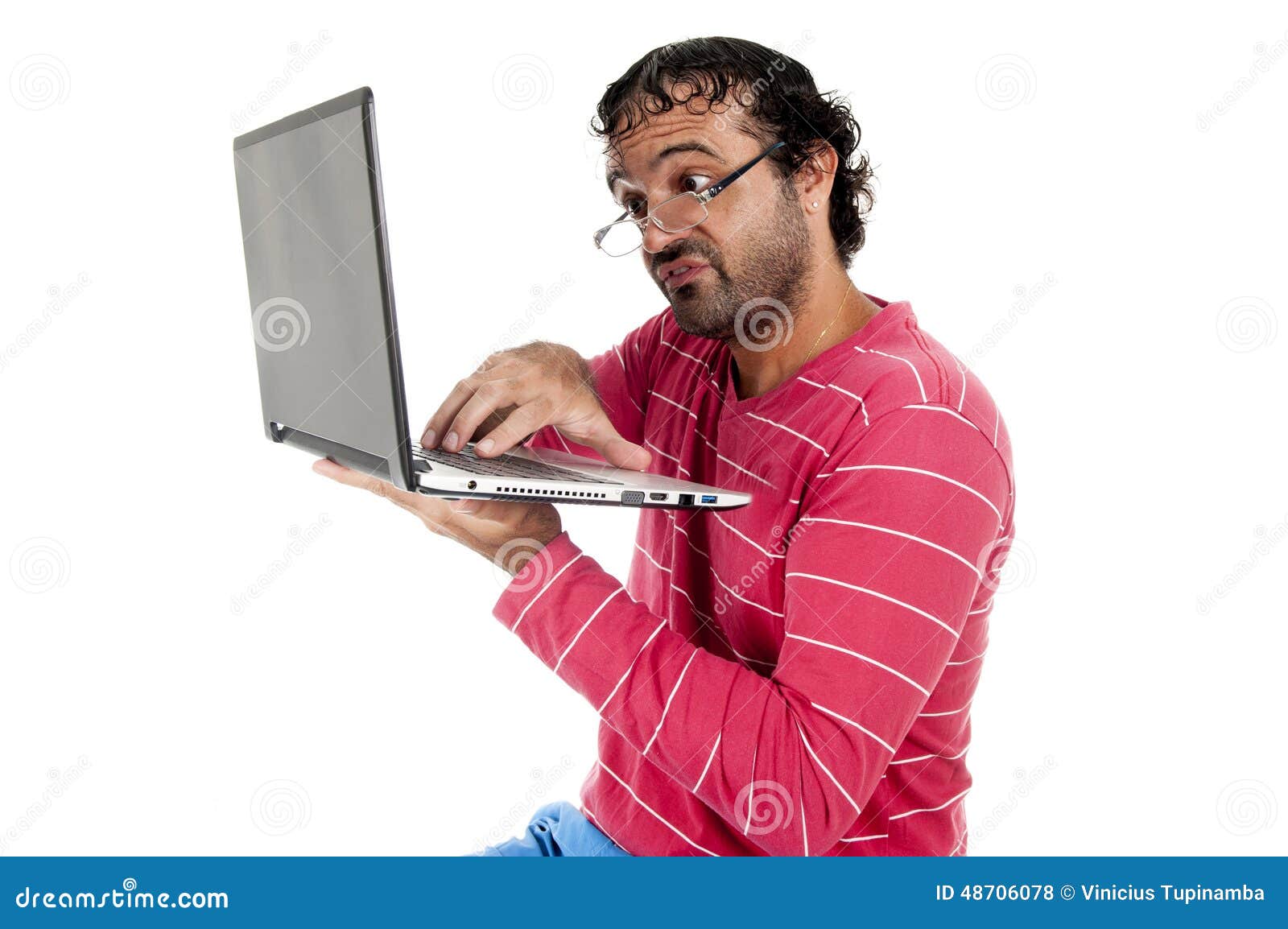 Smart Ugly man stock photo. Image of positive, hands - 48706078