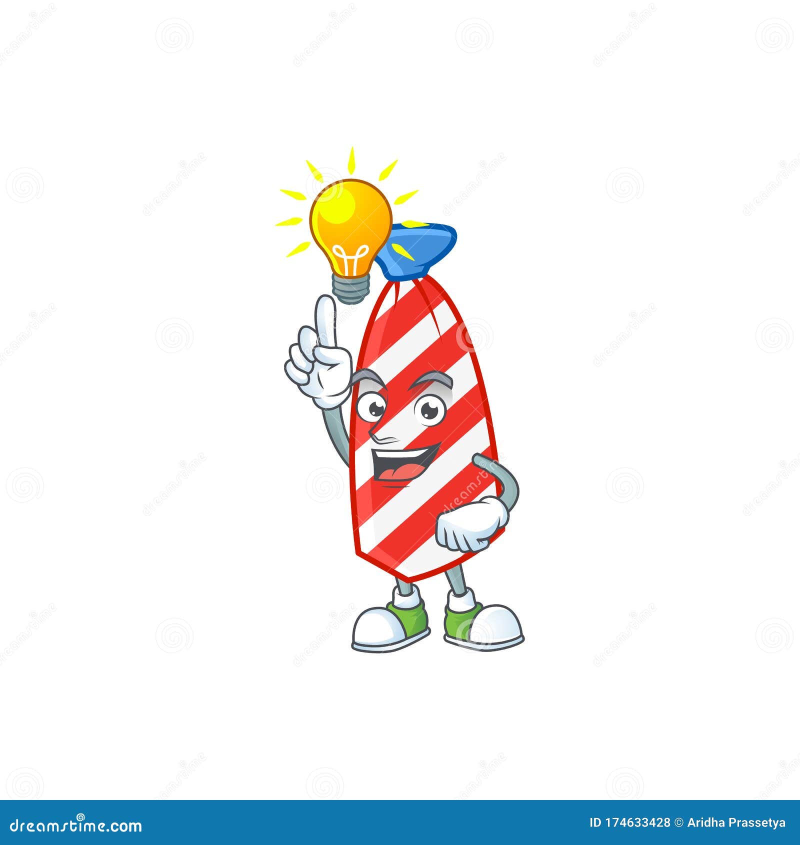 Smart USA Stripes Tie Cartoon Character Has an Idea Stock Vector ...