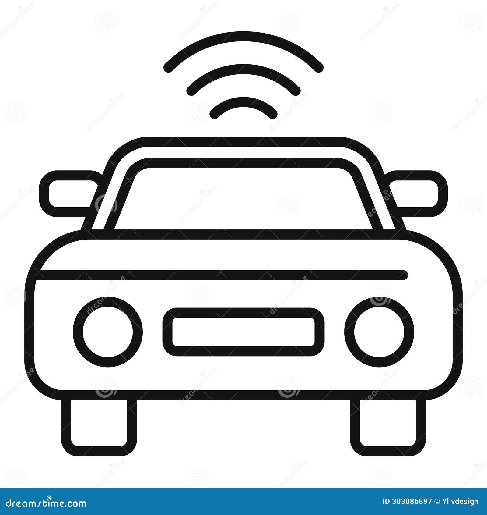 Smart Vehicle Safety Icon Outline Vector. Control Smart Stop Stock ...