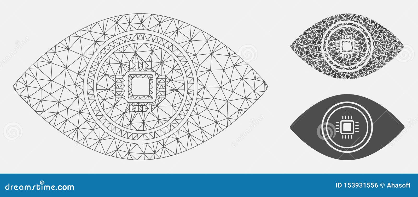 Smart Vision Eye Vector Mesh Network Model and Triangle Mosaic Icon ...