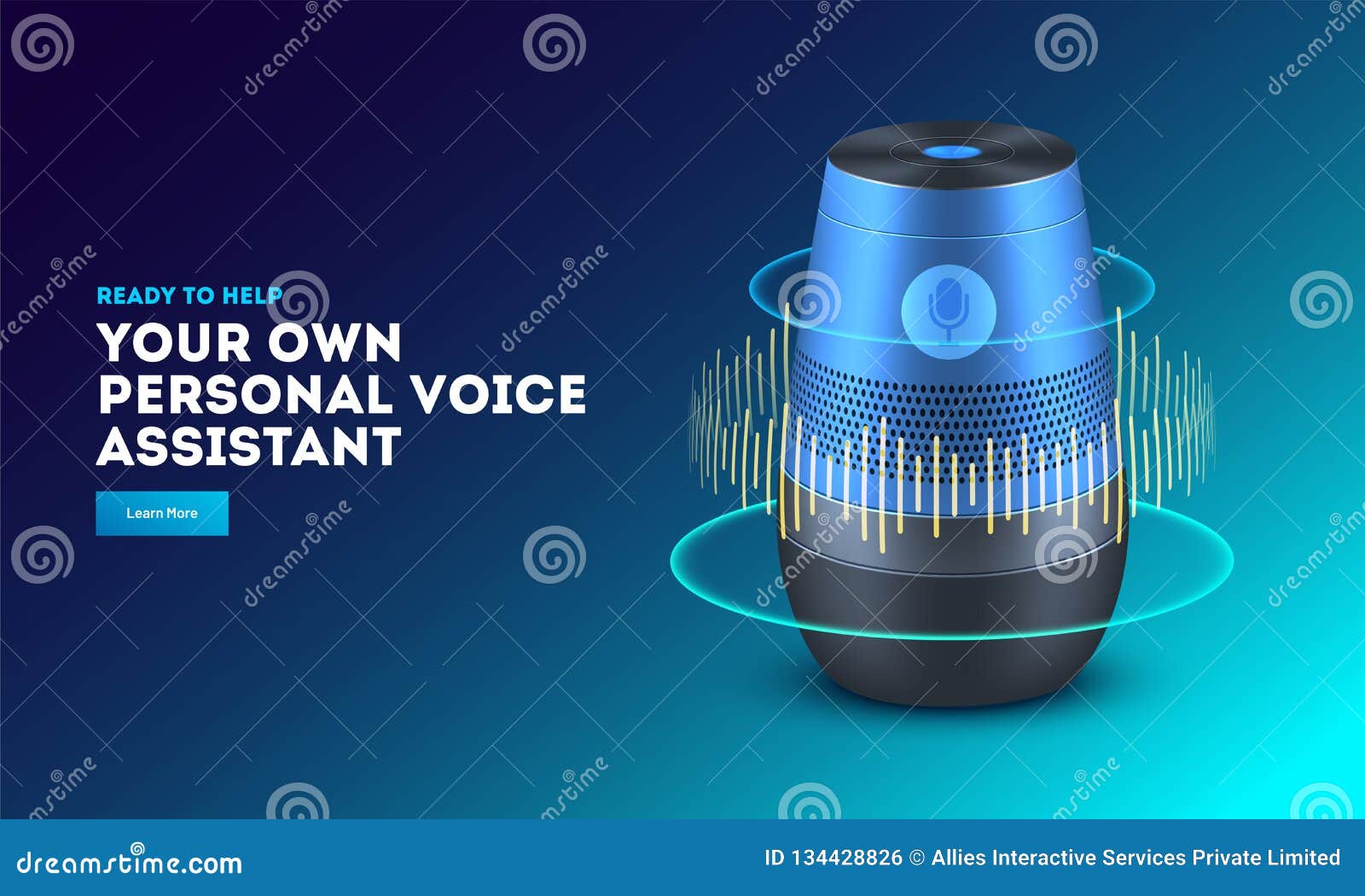 Smart Voice Recognition Gadget. Stock Illustration - Illustration of ...